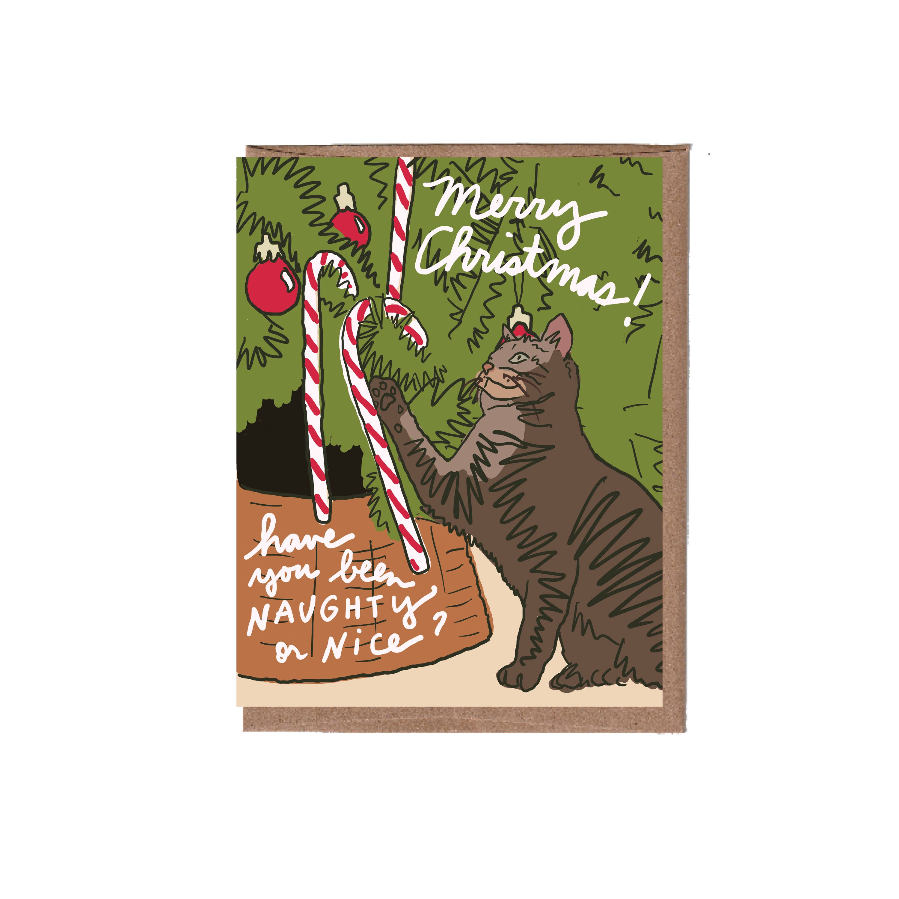 Scratch & Sniff Candy Cane Cat Christmas Greeting Card – Illinois State ...